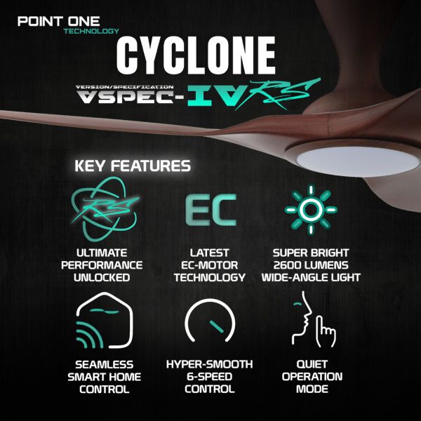 Cyclone VSPEC-IV RS Smart Ceiling Fan – Pointone Technology Pte Ltd